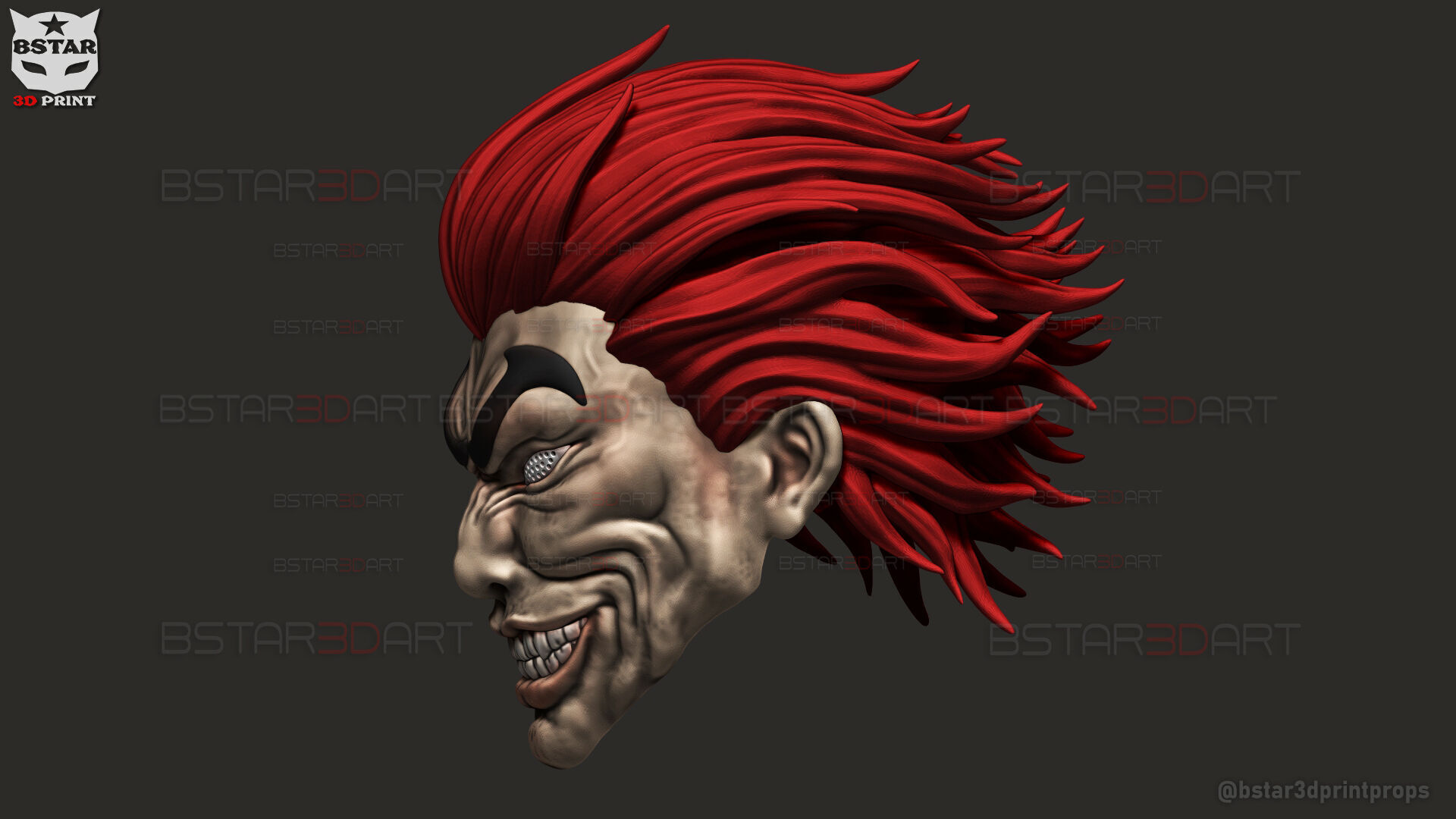 Yujiro Hanma Head Mask - With Hair - Baki Anime Netflix 3D model 3D ...