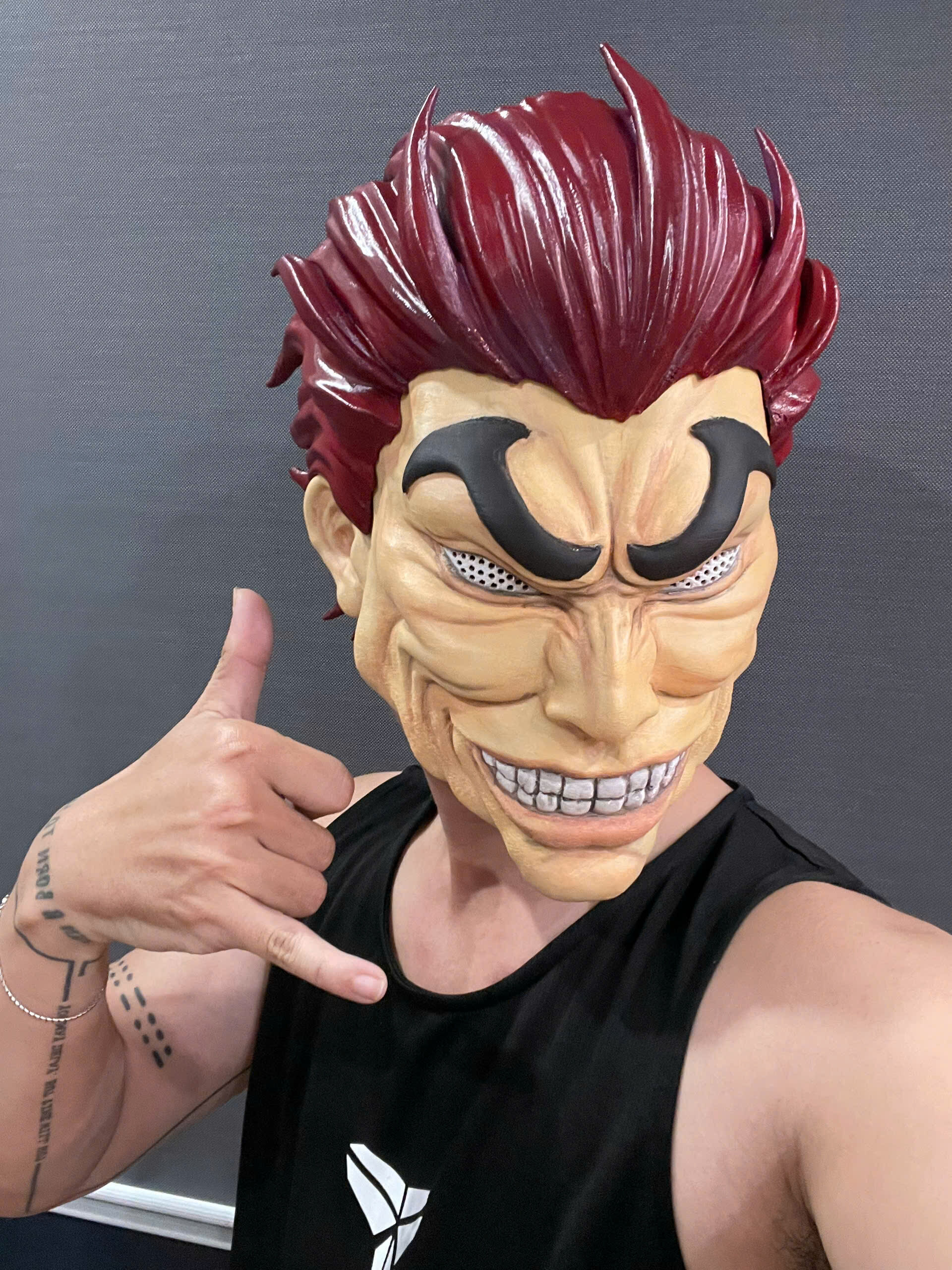 Yujiro Hanma Head Mask - With Hair - Baki Anime Netflix 3D model 3D ...
