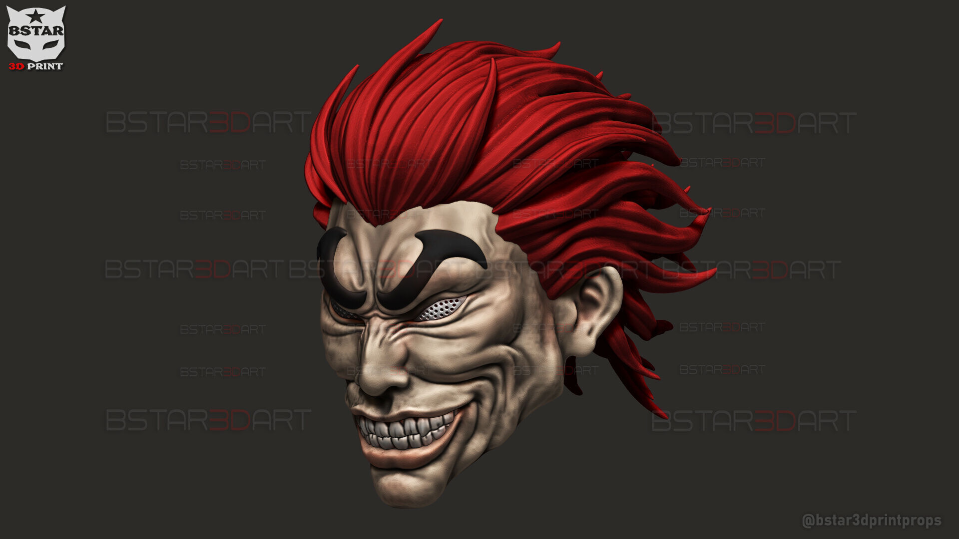 Yujiro Hanma Head Mask - With Hair - Baki Anime Netflix 3D model 3D ...