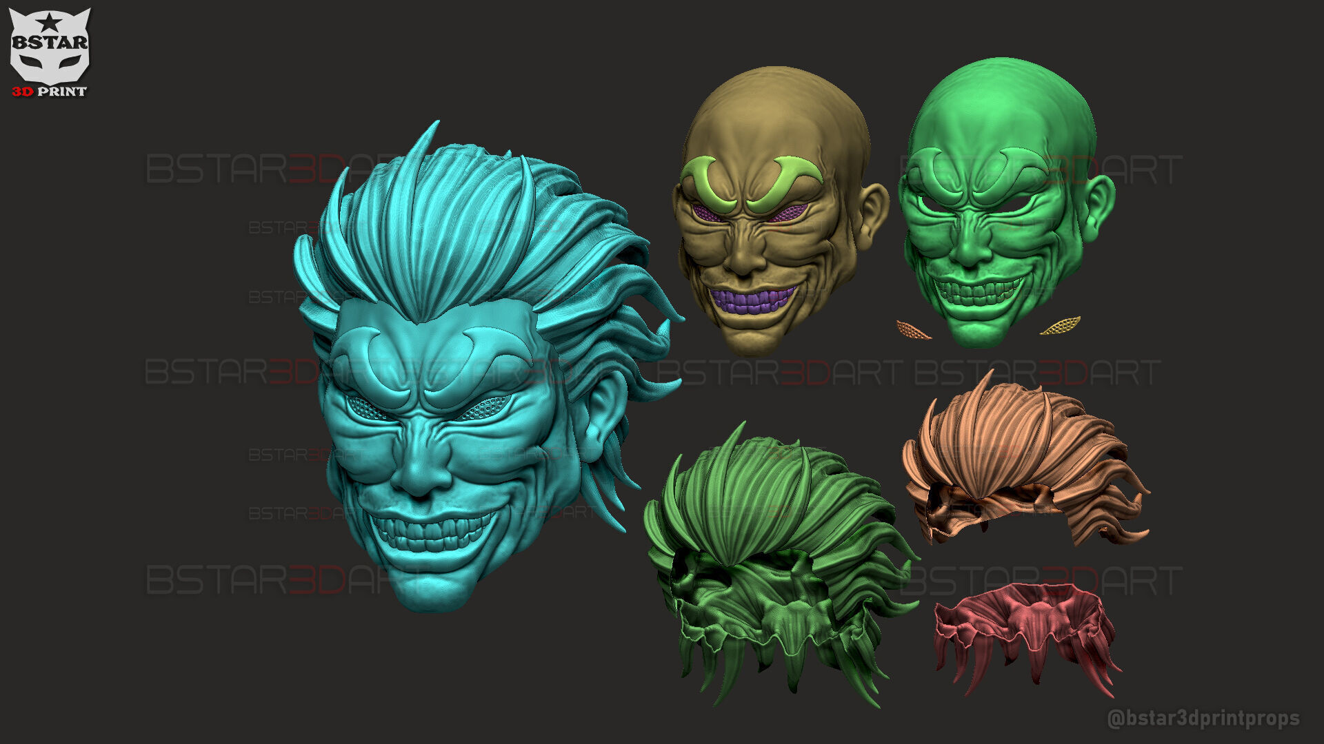 Yujiro Hanma Head Mask - With Hair - Baki Anime Netflix 3D model 3D ...