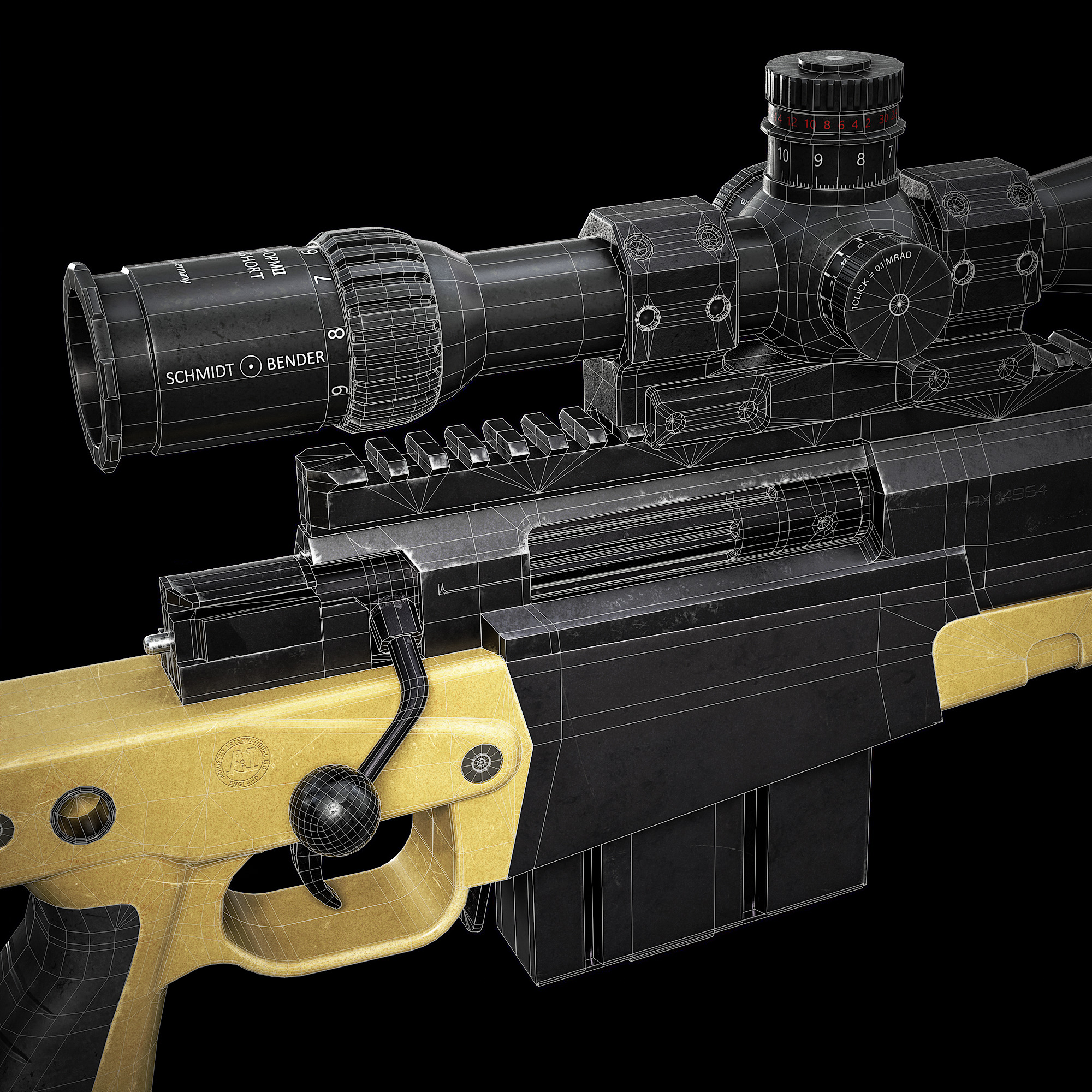3D model Ax 388 sniper rifle VR / AR / low-poly | CGTrader