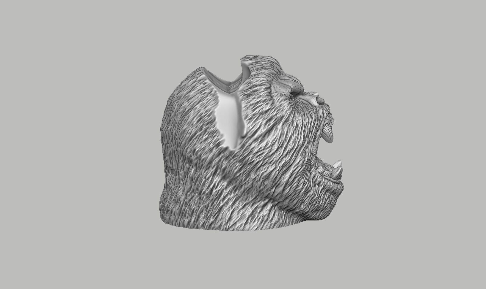 Gorilla scream head Ps5 controller stand 3D model 3D printable | CGTrader