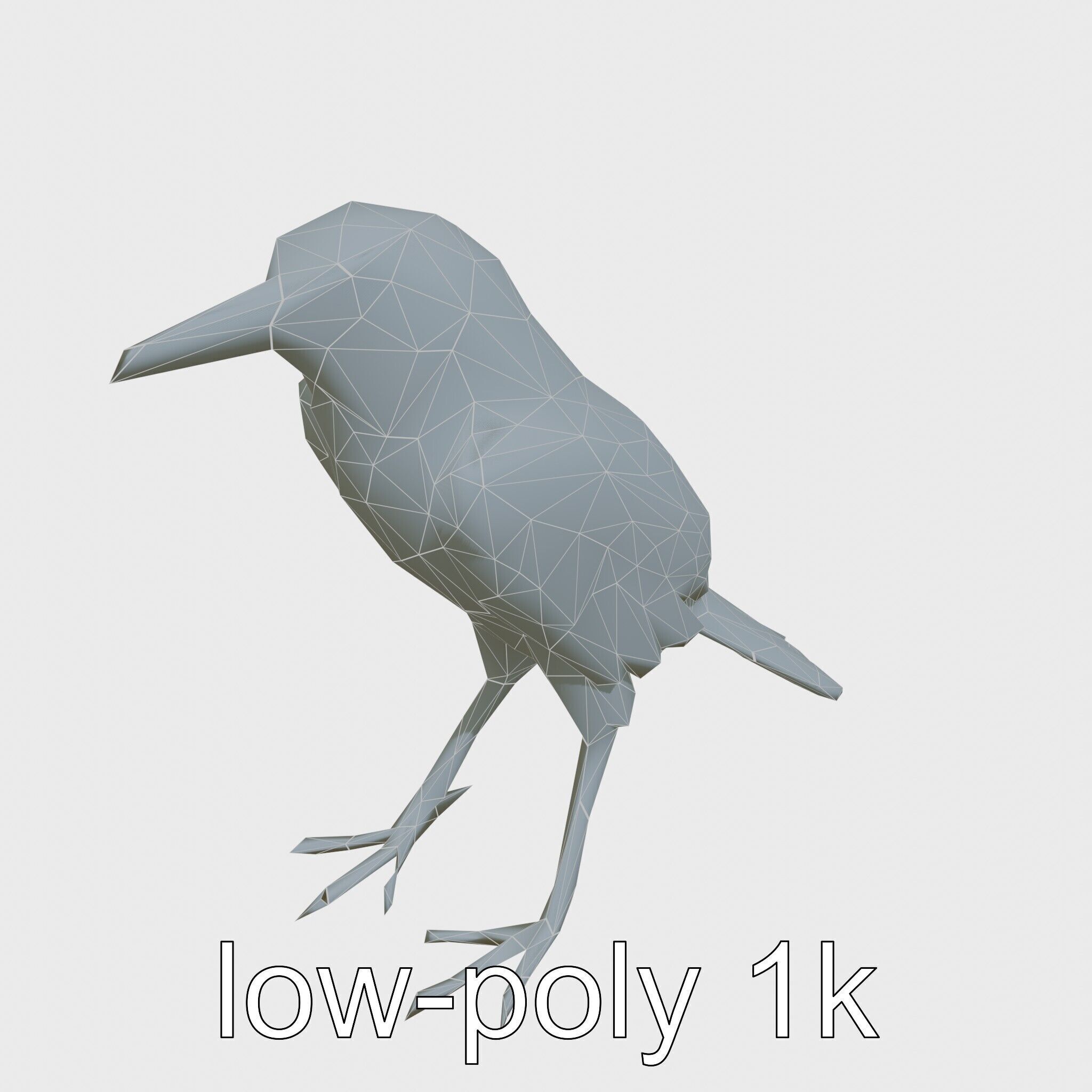 3D model Fan-tailed Raven 3D Model with Broad Wings VR / AR / low-poly ...