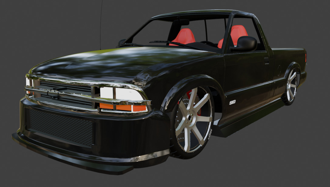 truck chevrolet s10 free 3D model | CGTrader