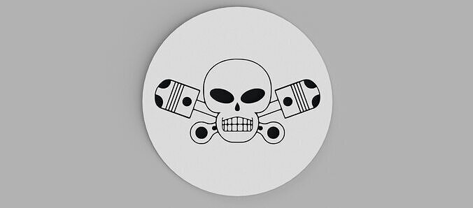 Skull Cranial Connecting Rod and Piston Auto Logo 2 Coasters free 3D ...