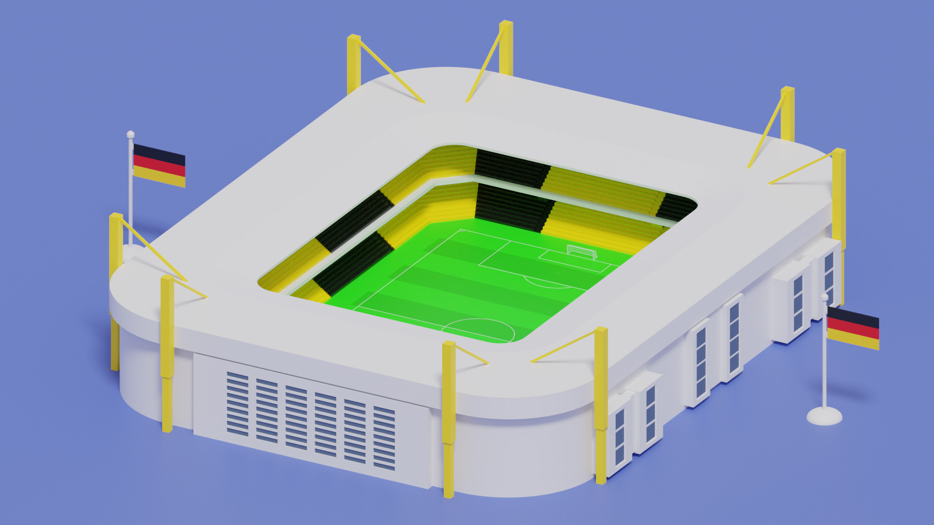 Signal Iduna Park Stadium Dortmund Germany 3D model | CGTrader