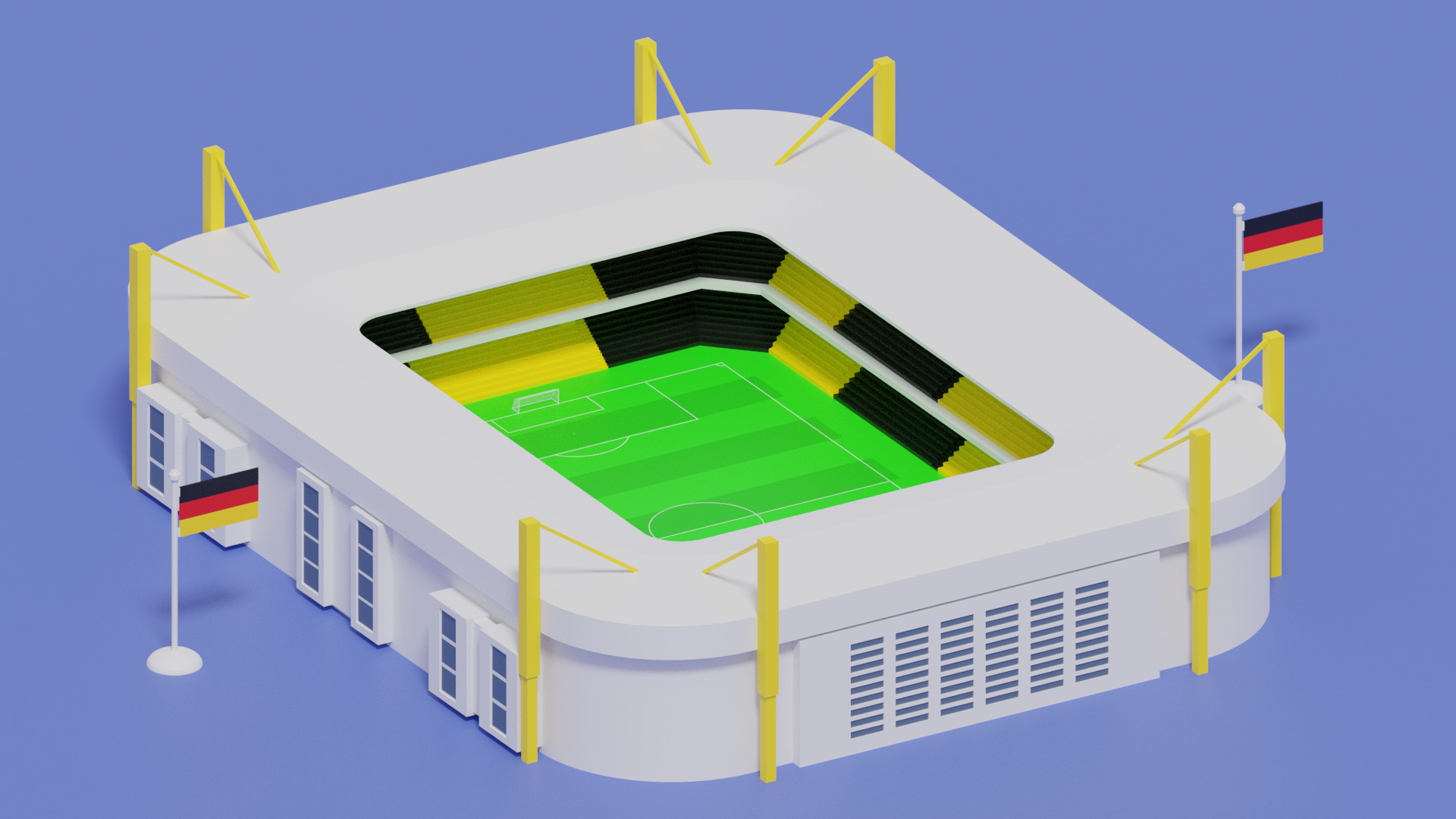 Signal Iduna Park Stadium Dortmund Germany 3D model | CGTrader