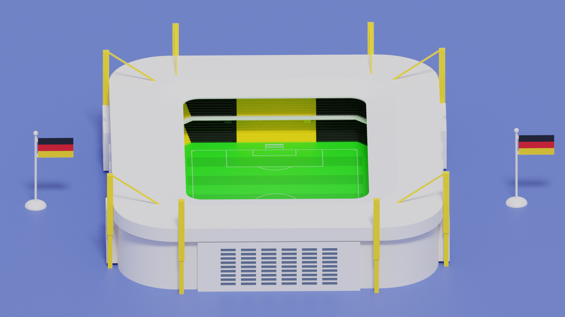 Signal Iduna Park Stadium Dortmund Germany 3D model | CGTrader