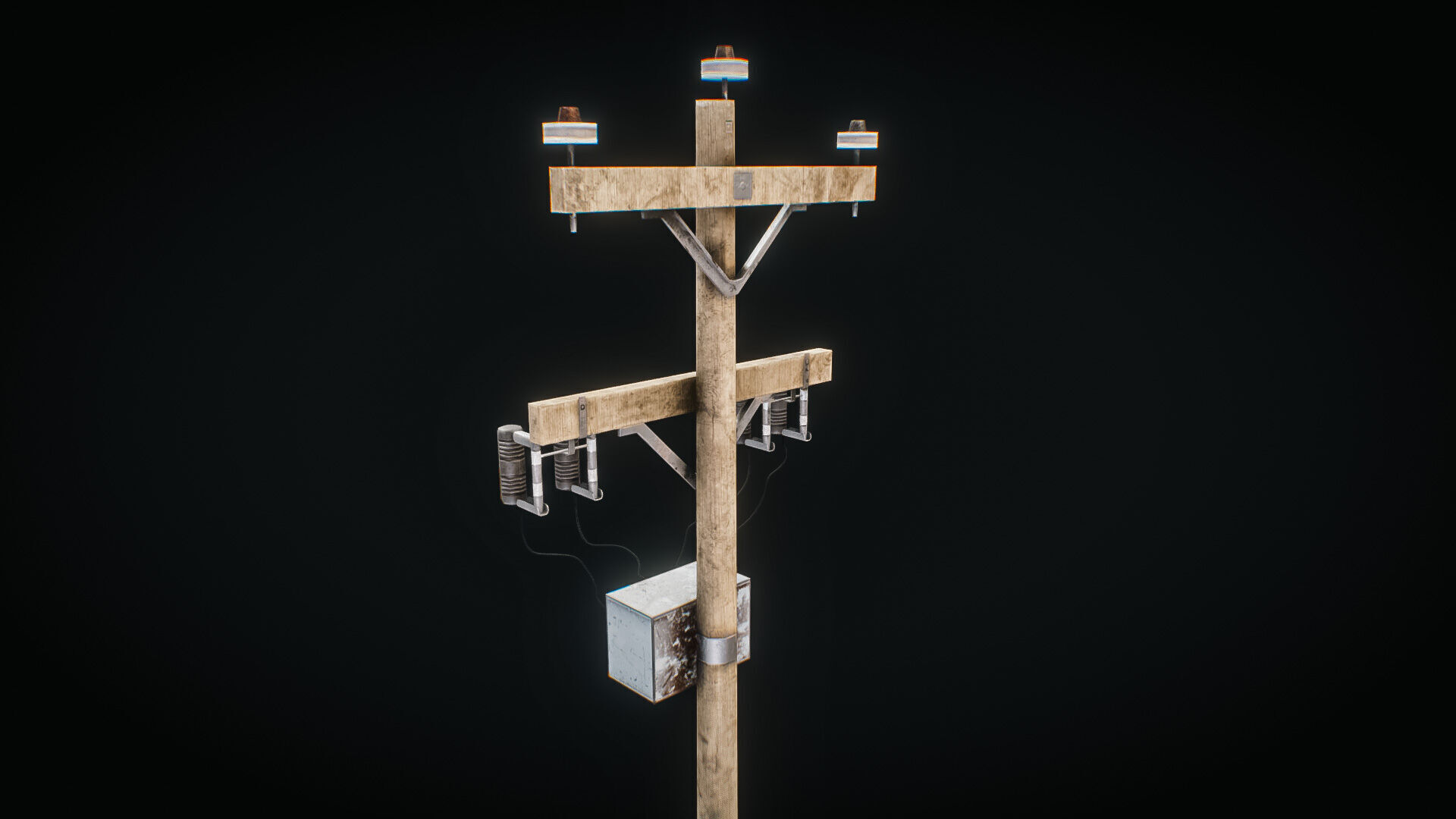 3D model Wooden Utility Pole with Transformer 3D Model VR / AR / low ...