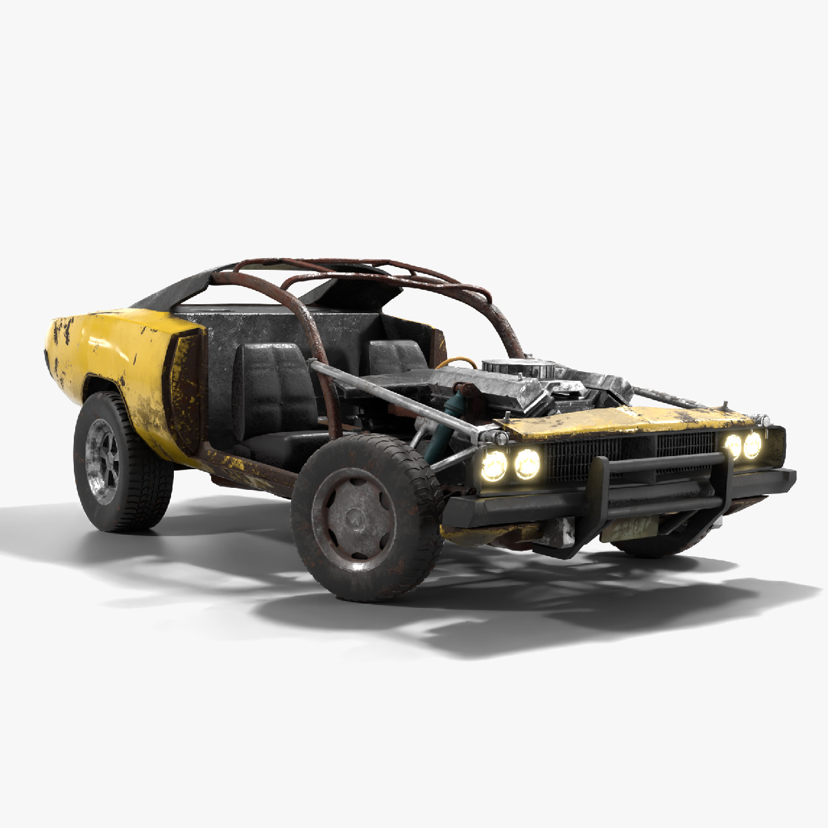 Muscle Car Half Life 2 High Poly 3D model rigged | CGTrader