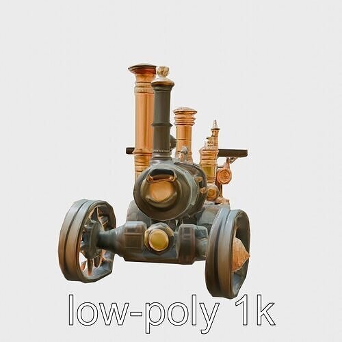 3D model Steampunk Tractor with Ornate Brass Details VR / AR / low-poly ...