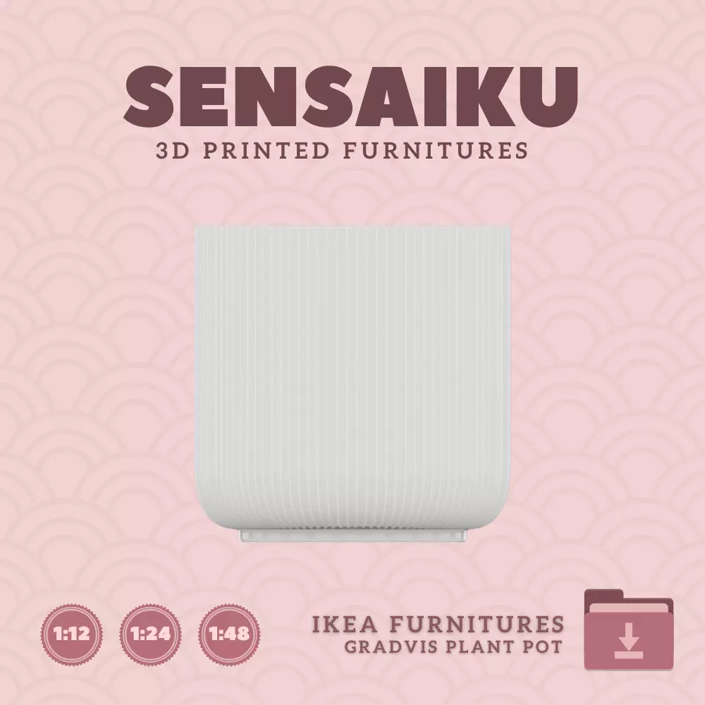 GRADVIS Plant Pot V2 for Mini Dollhouse IKEA 3D Print 3D model 3D ...