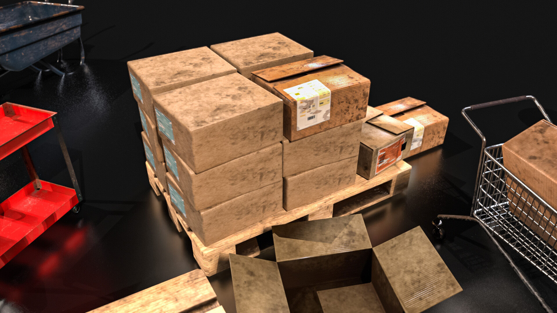 3D model 36 Warehouse Props VR / AR / low-poly | CGTrader