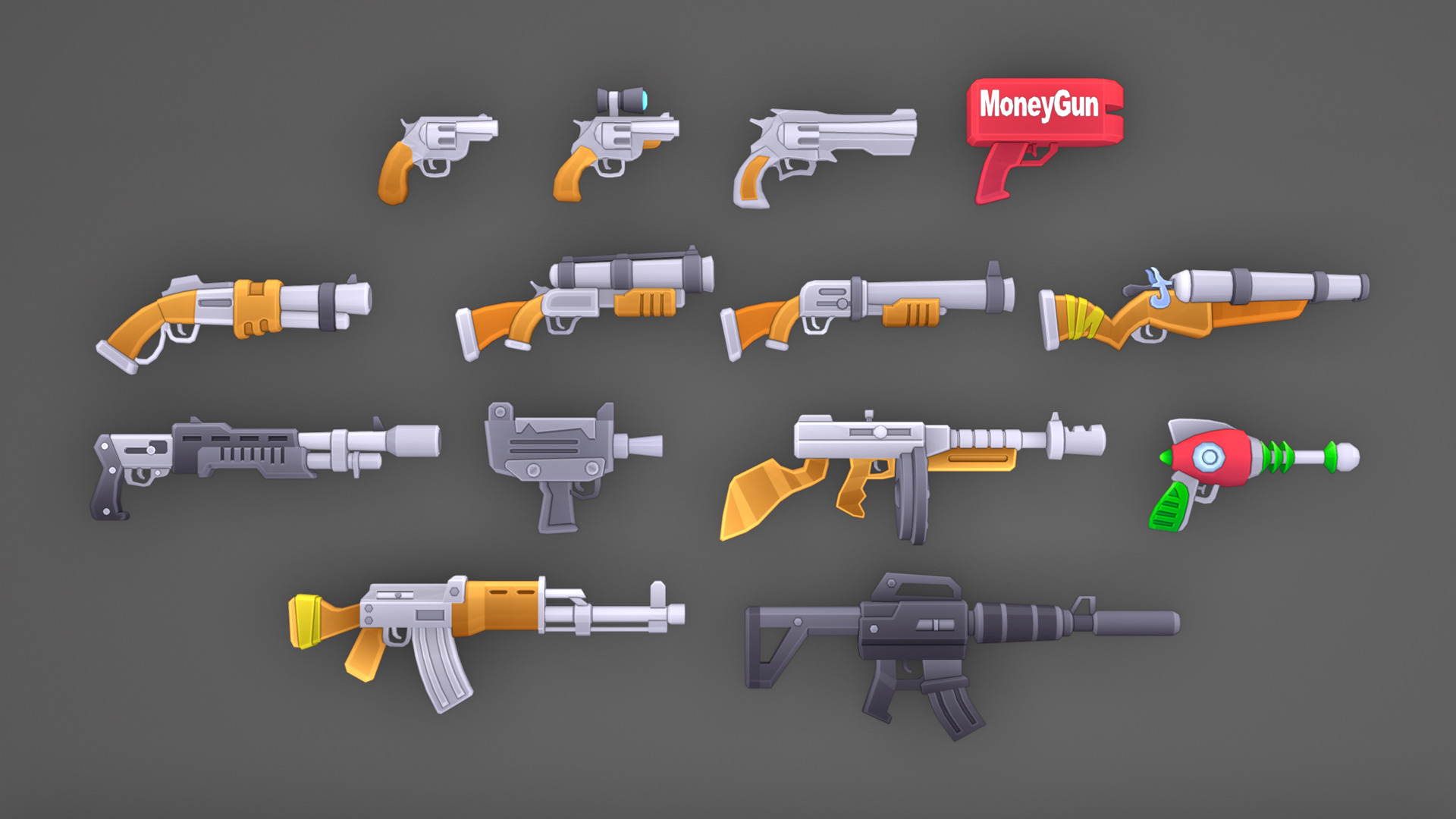 3D model Stylized weapons cartoon lowpoly VR / AR / low-poly | CGTrader