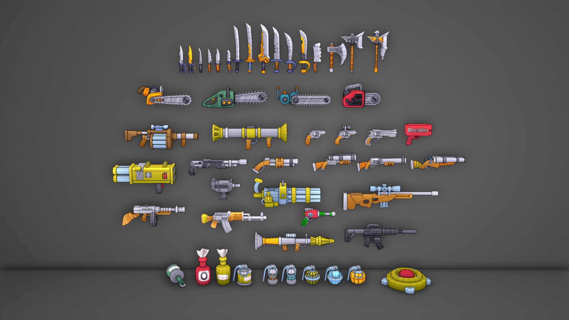 3D model Stylized weapons cartoon lowpoly VR / AR / low-poly | CGTrader