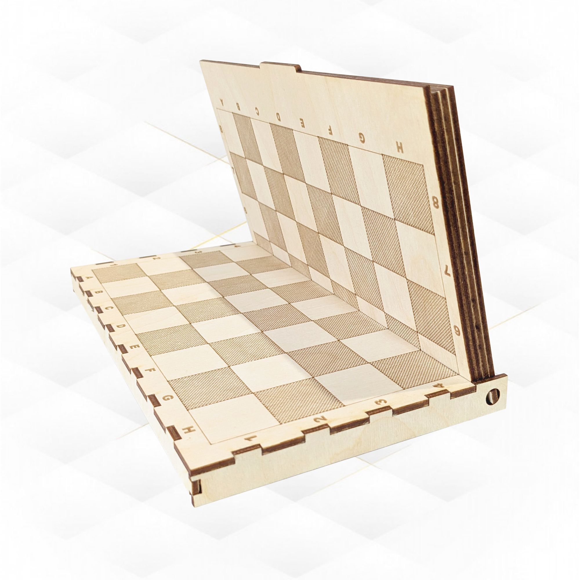 Chess set with board laser cut pattern board game 3D model 3D printable ...