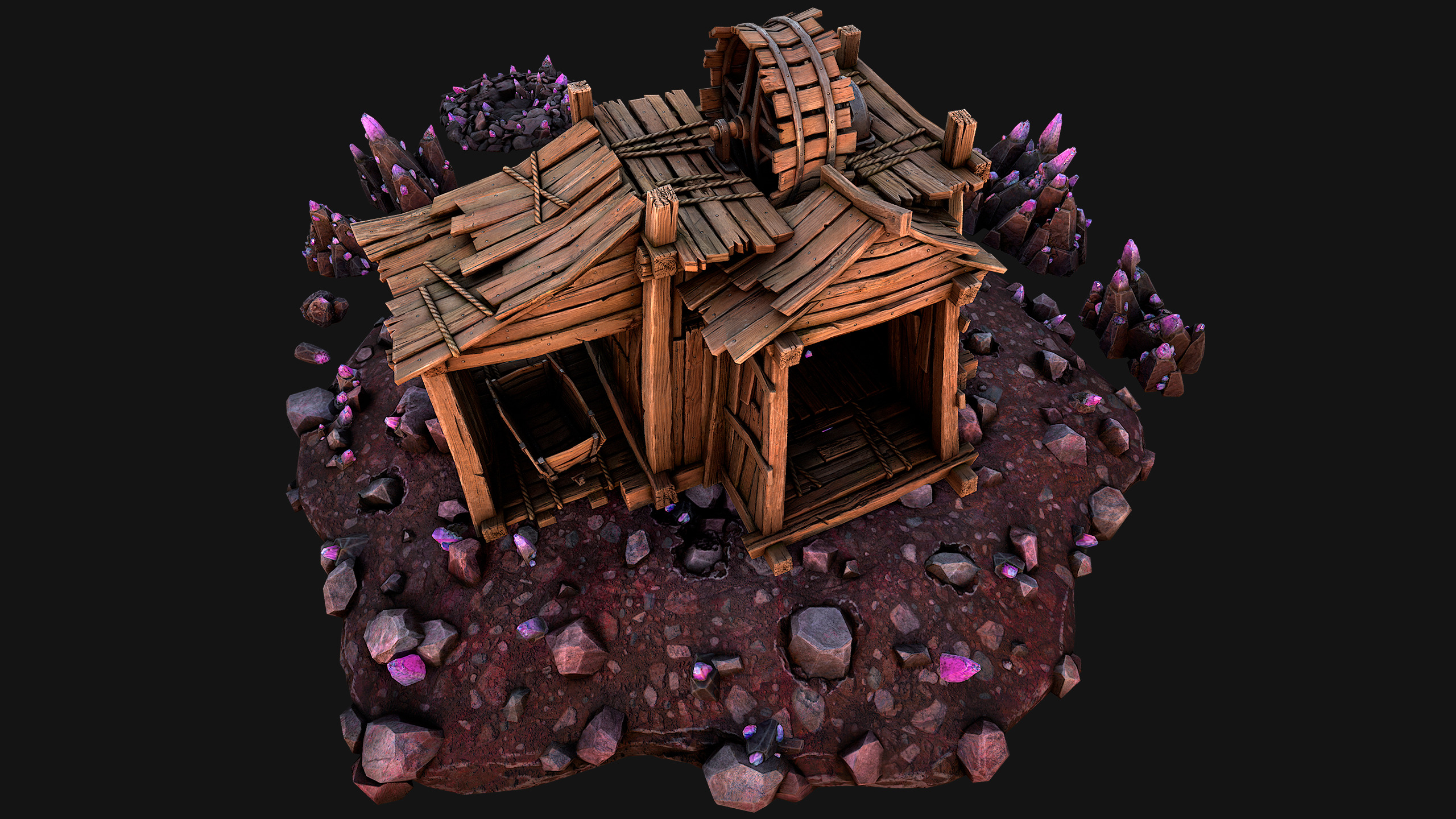 3D model Medieval Crystal Mineral Ore Mine VR / AR / low-poly | CGTrader