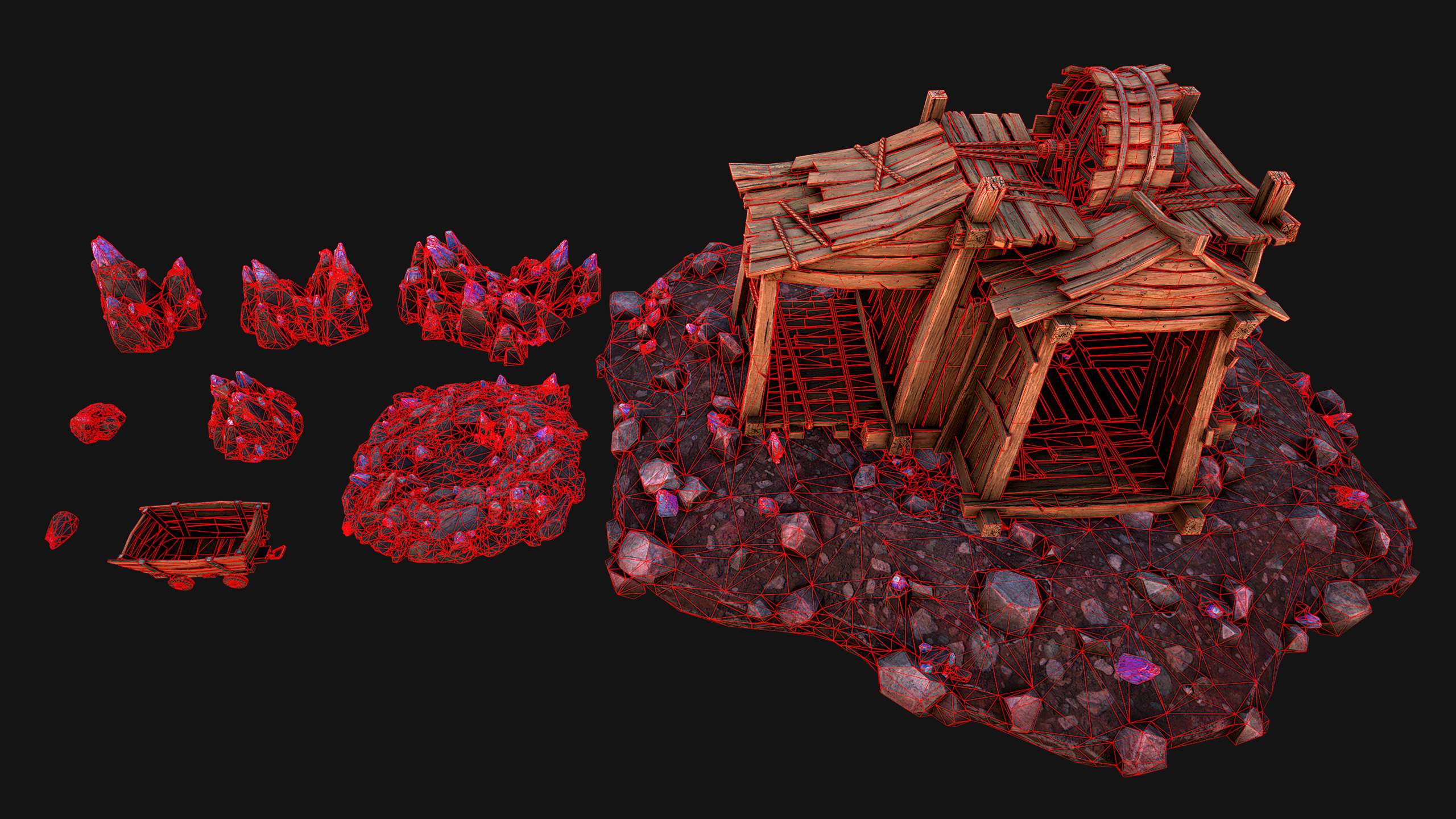 3D model Medieval Crystal Mineral Ore Mine VR / AR / low-poly | CGTrader