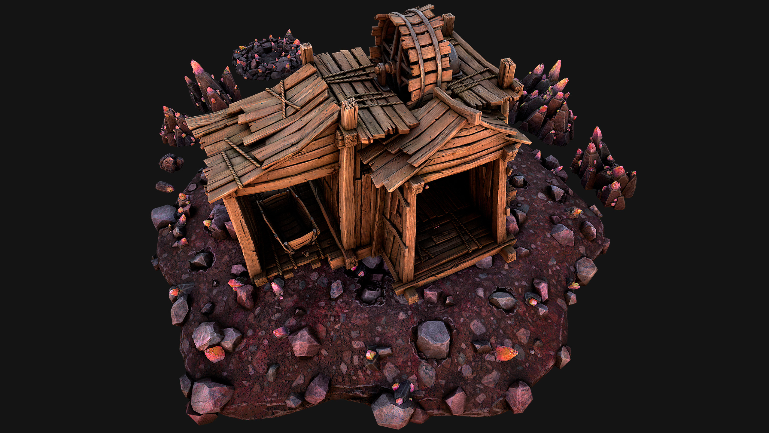 3D model Medieval Crystal Mineral Ore Mine VR / AR / low-poly | CGTrader