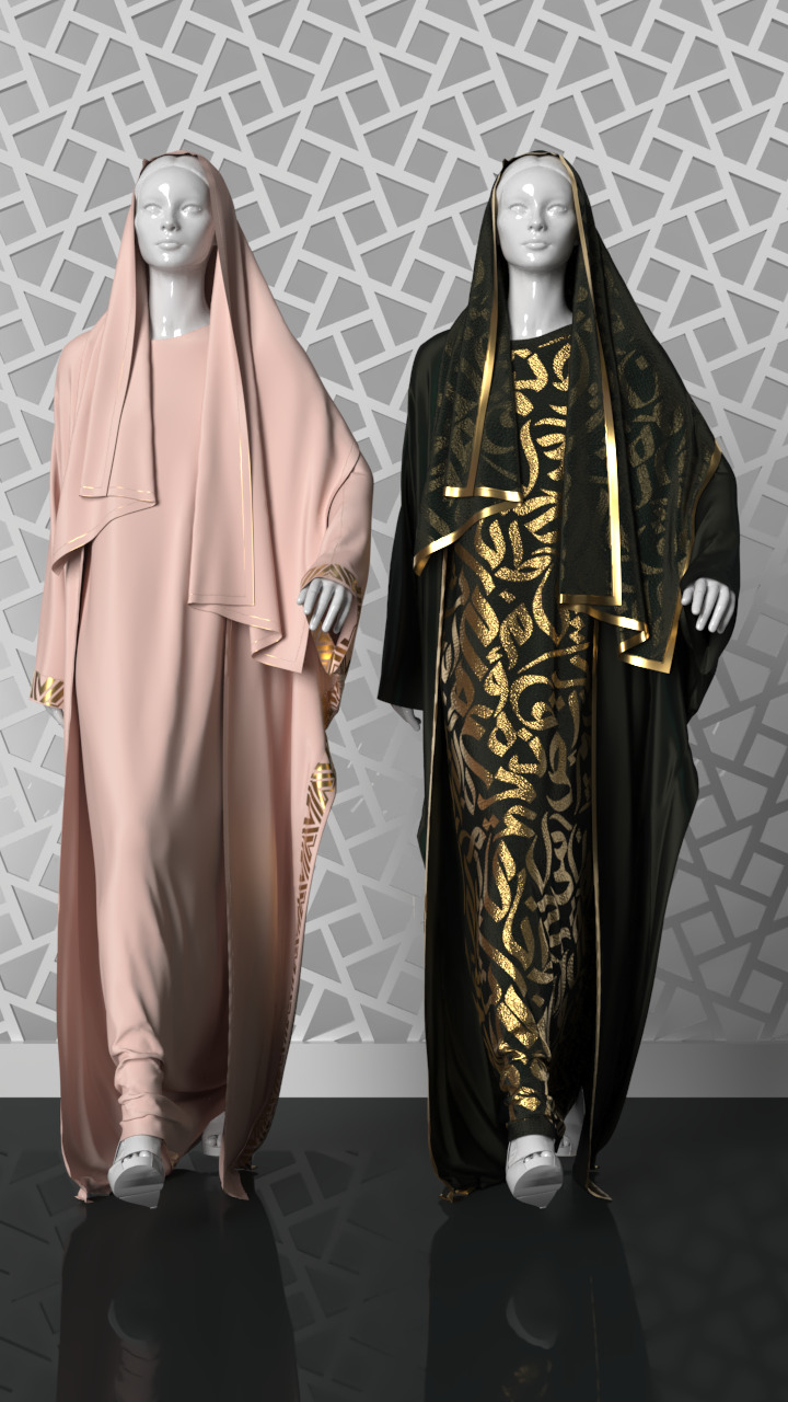 Arabic Abaya Kaftan Hijab 3D model animated | CGTrader