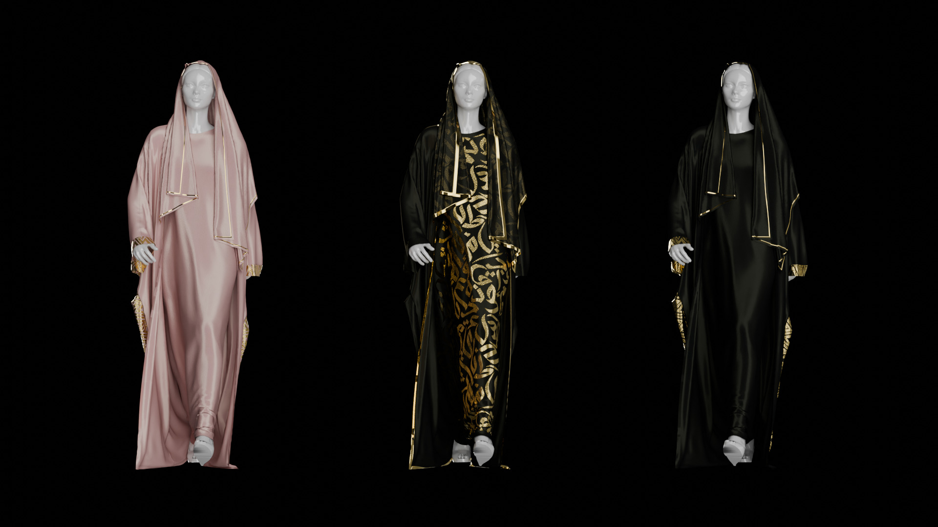 Arabic Abaya Kaftan Hijab 3D model animated | CGTrader