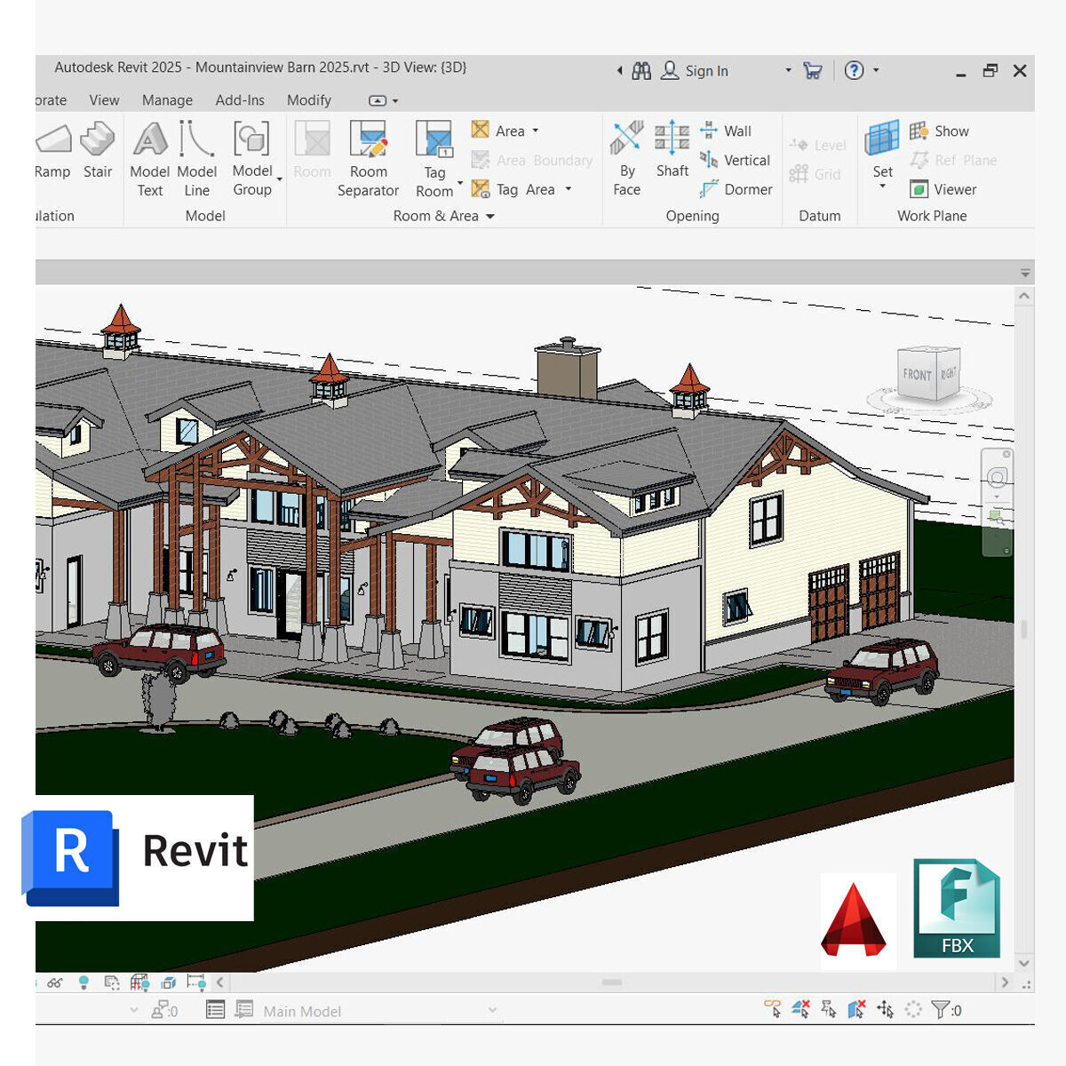 Revit Barndominium House FBX CAD Blue prints 3D model | CGTrader