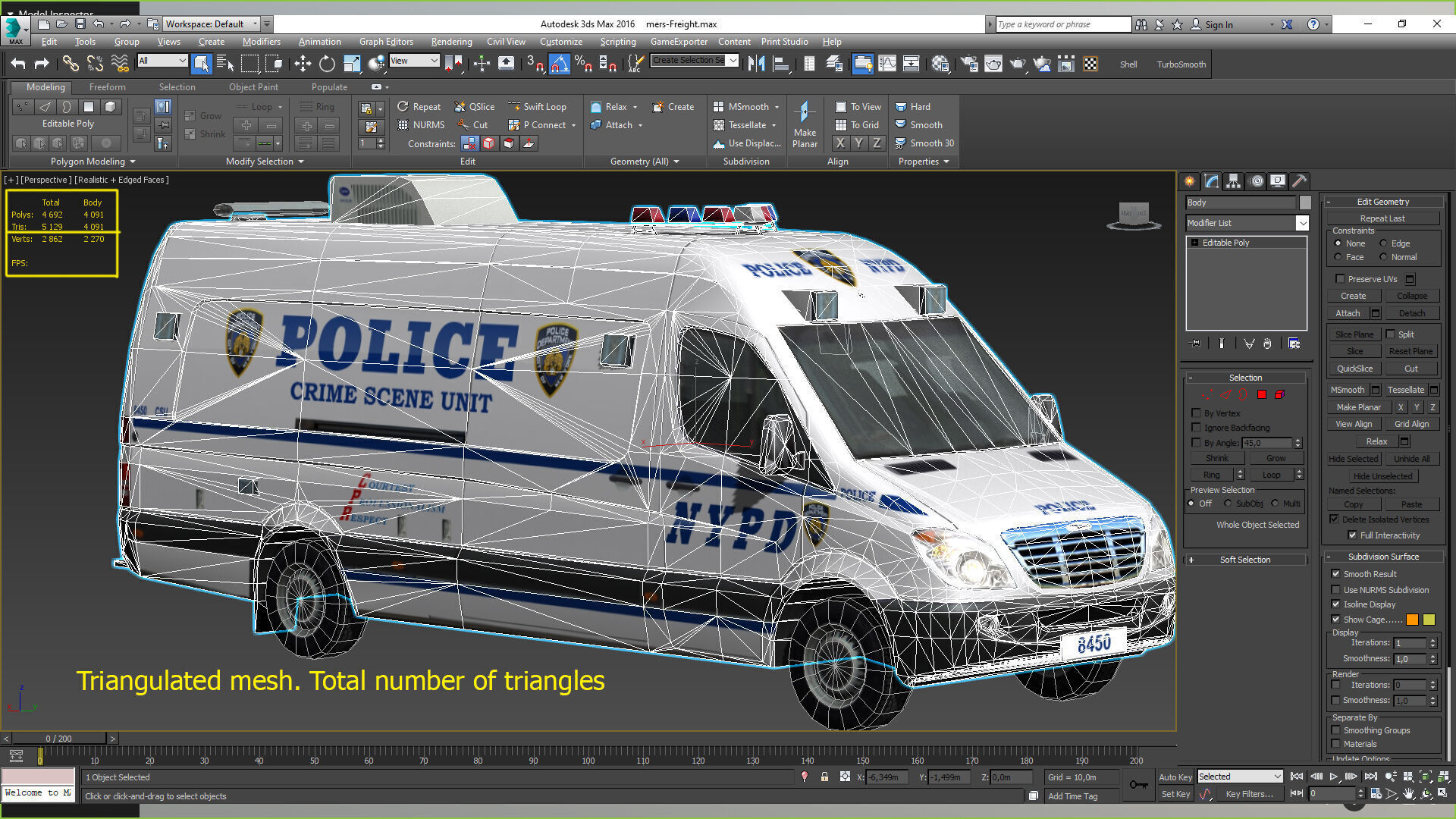3D model Freightliner NYPD unit livery VR / AR / low-poly | CGTrader