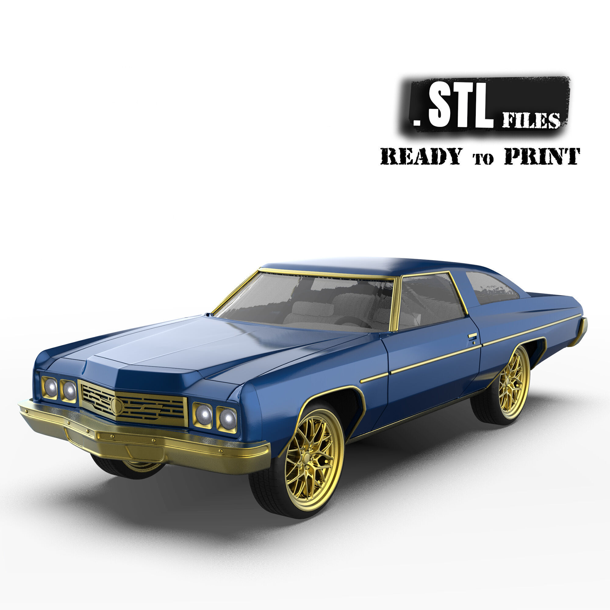 Chevy Impala 2 door two vers of Donk and Lowride wheels 3D model 3D ...
