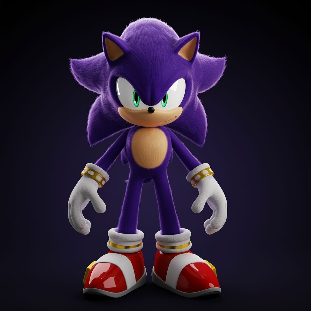SONIC purple edition Rigged and animated 3D model animated rigged ...