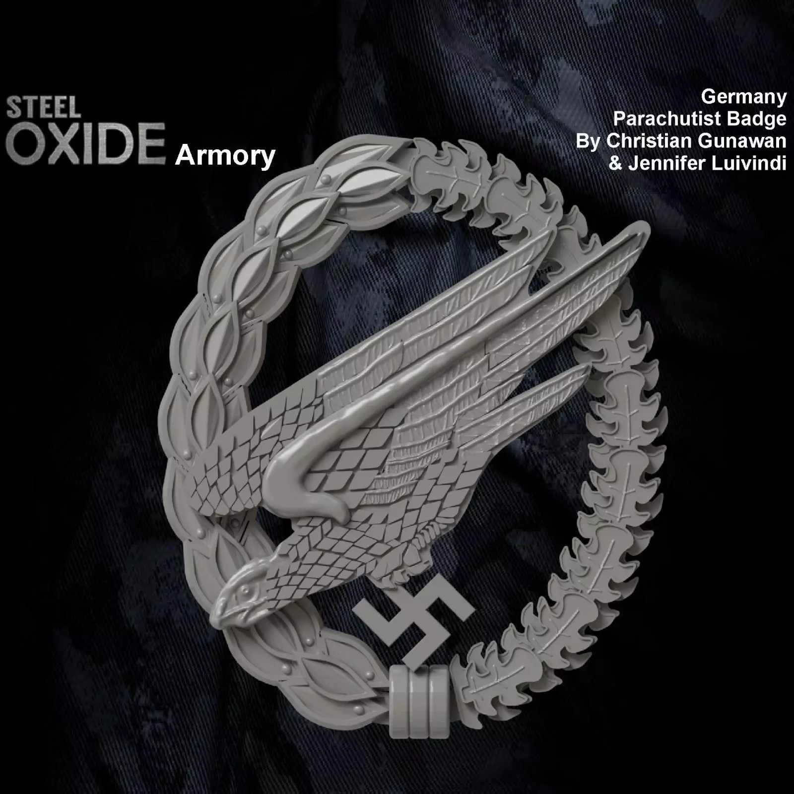 WWII German Parachute badge 3D model 3D printable | CGTrader