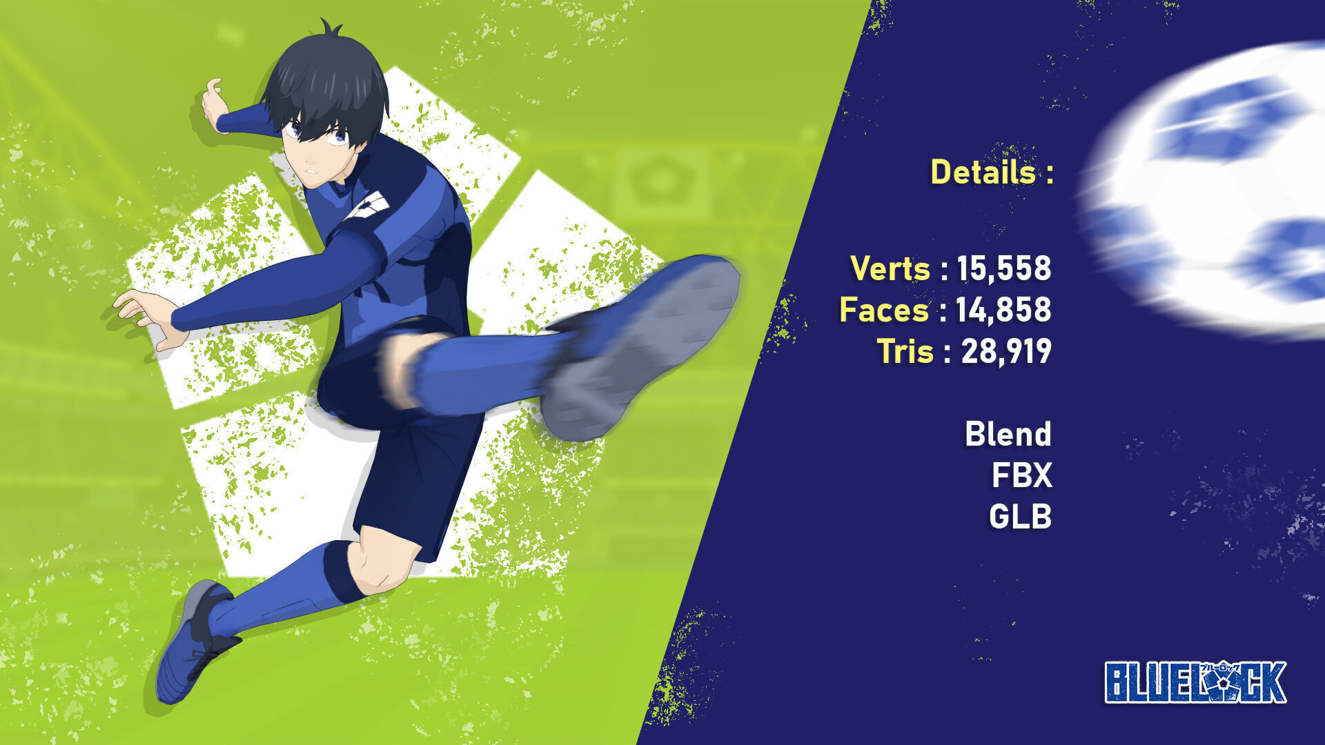 3D model Isagi Yoichi - Blue Lock VR / AR / low-poly | CGTrader