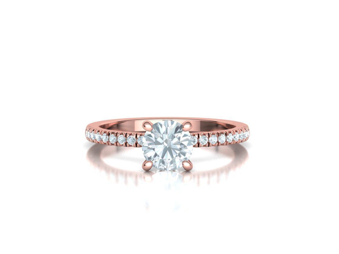 1ct Engagement Solitaire Promise Ring Under Halo design 3D model 3D ...