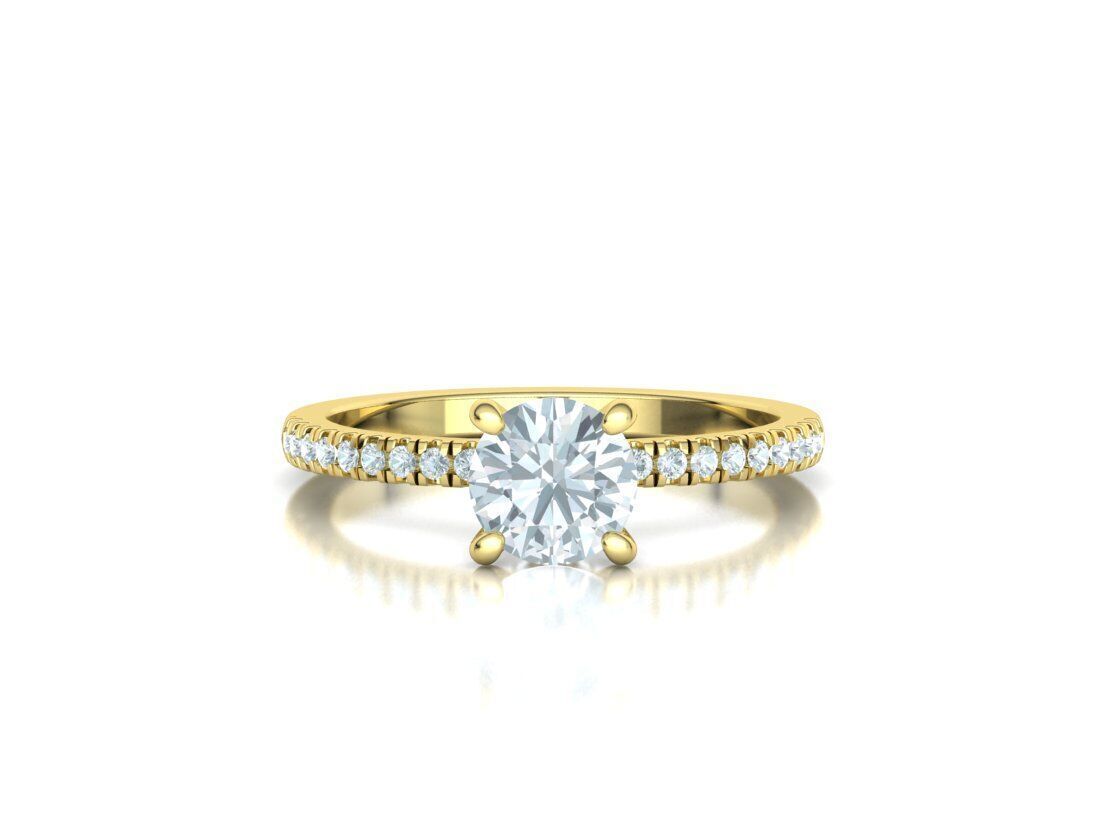 1ct Engagement Solitaire Promise Ring Under Halo design 3D model 3D ...