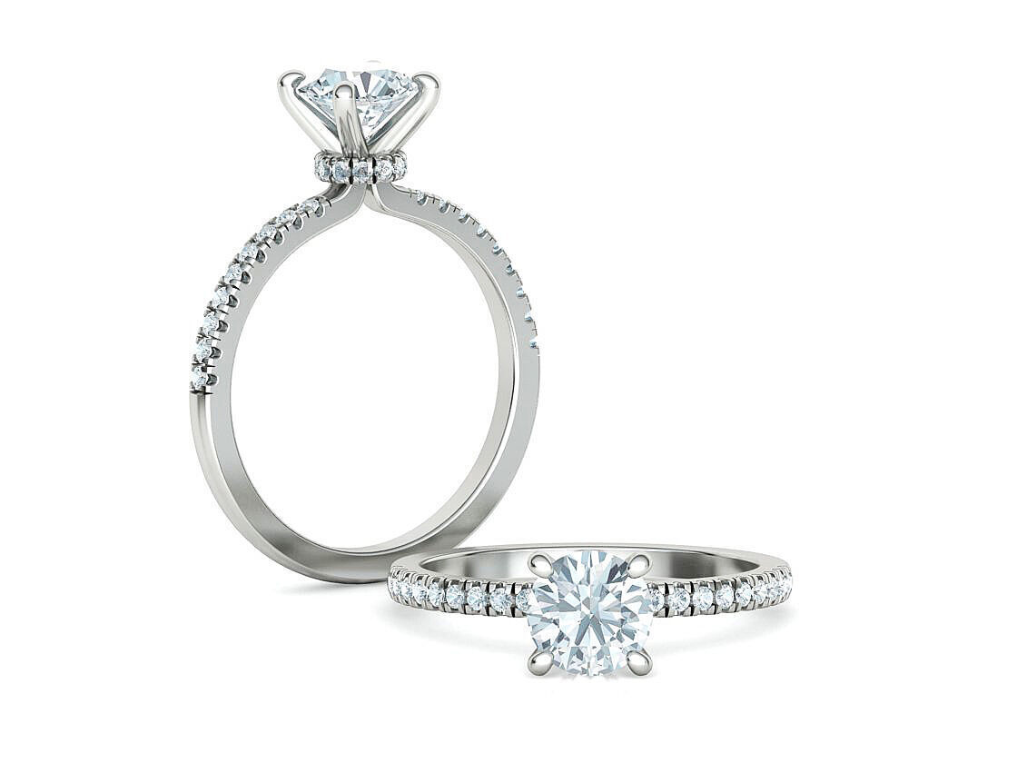 1ct Engagement Solitaire Promise Ring Under Halo design 3D model 3D ...