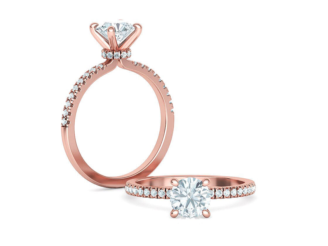 1ct Engagement Solitaire Promise Ring Under Halo design 3D model 3D ...