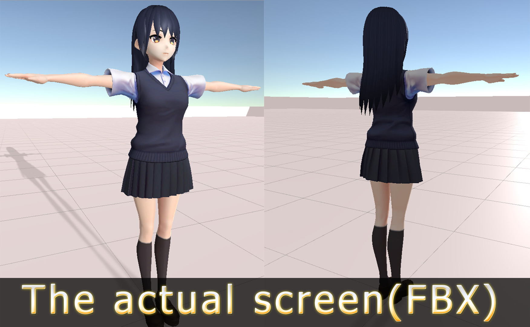 Anime Character - Arisa free 3D model animated rigged | CGTrader
