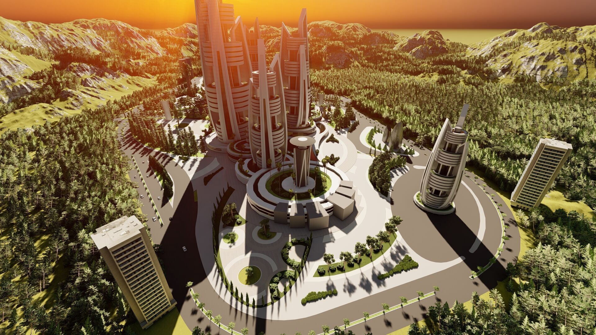 modern city- urban 3D model animated rigged | CGTrader