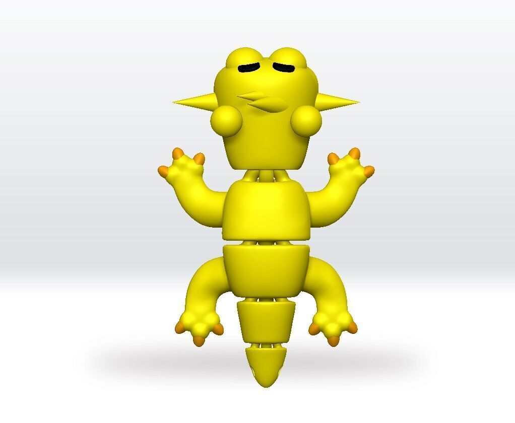 Yellow Sprunki Flexi Articulated STL 3D Model Character Fanart 3D model ...