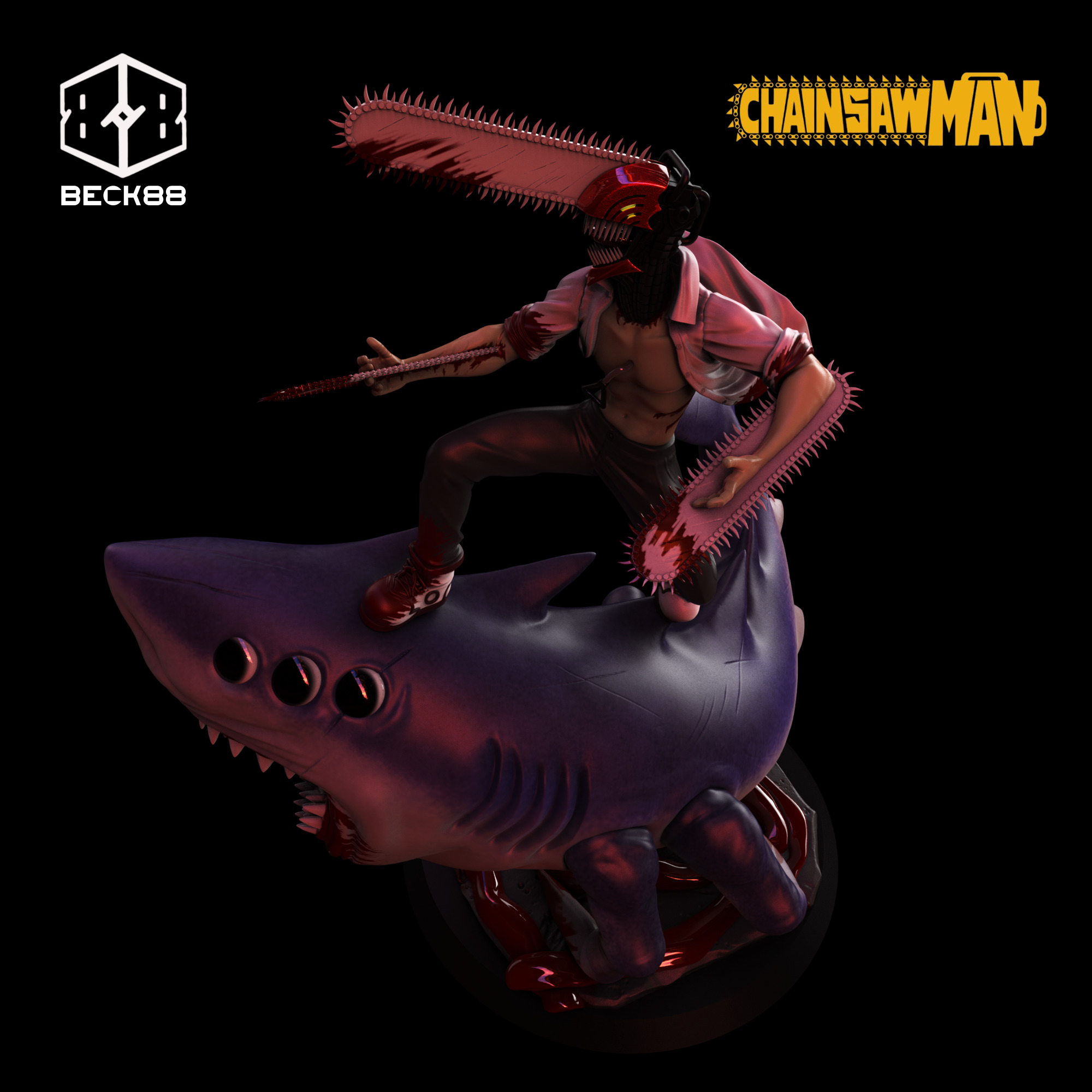 Denji and Beam - Chainsaw Man 3D model 3D printable | CGTrader