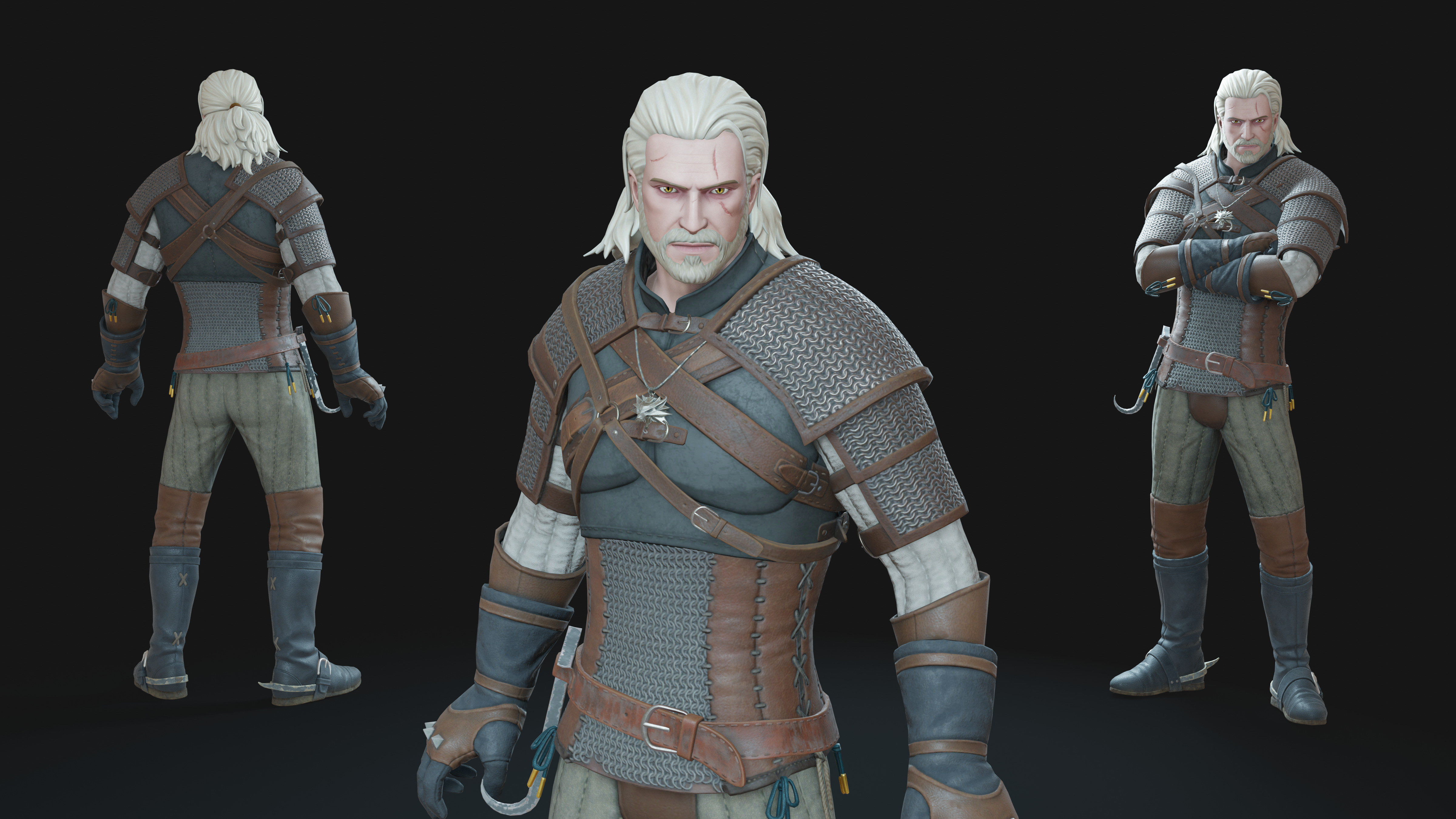 3D model Geralt of Rivia Witcher Animation Ready Character VR / AR / low-poly | CGTrader