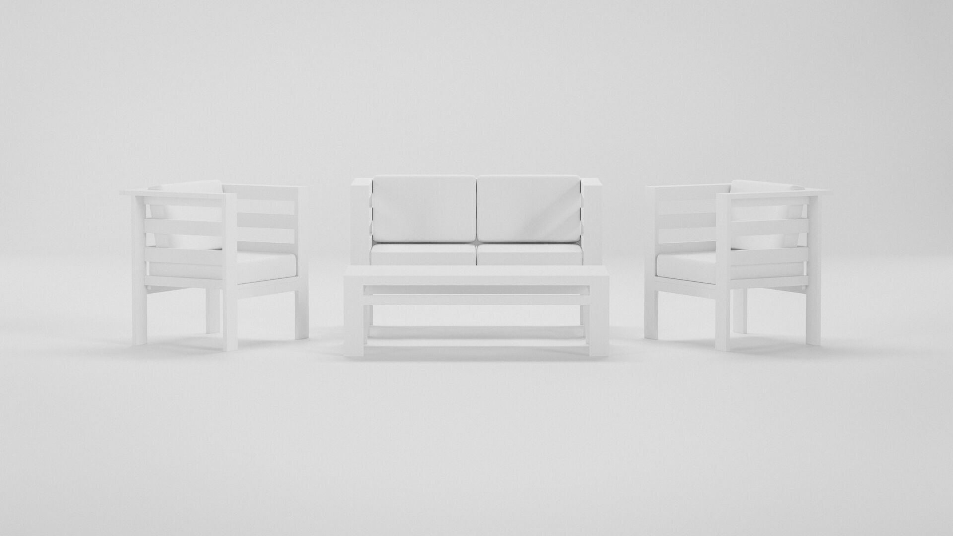 3D model Teak wood chairs couch and table VR / AR / low-poly | CGTrader