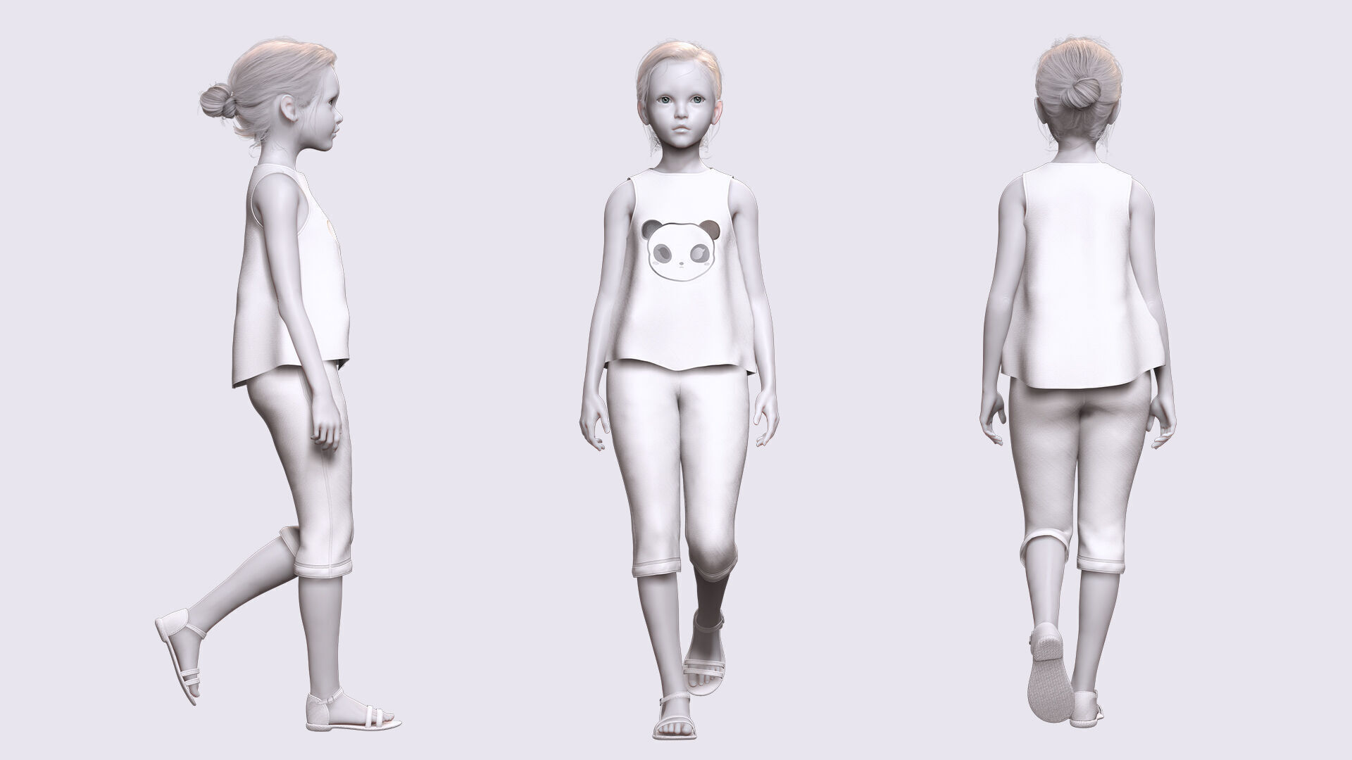 Free Rigged 3D Girl Character Game Animation Ready free VR / AR / low ...