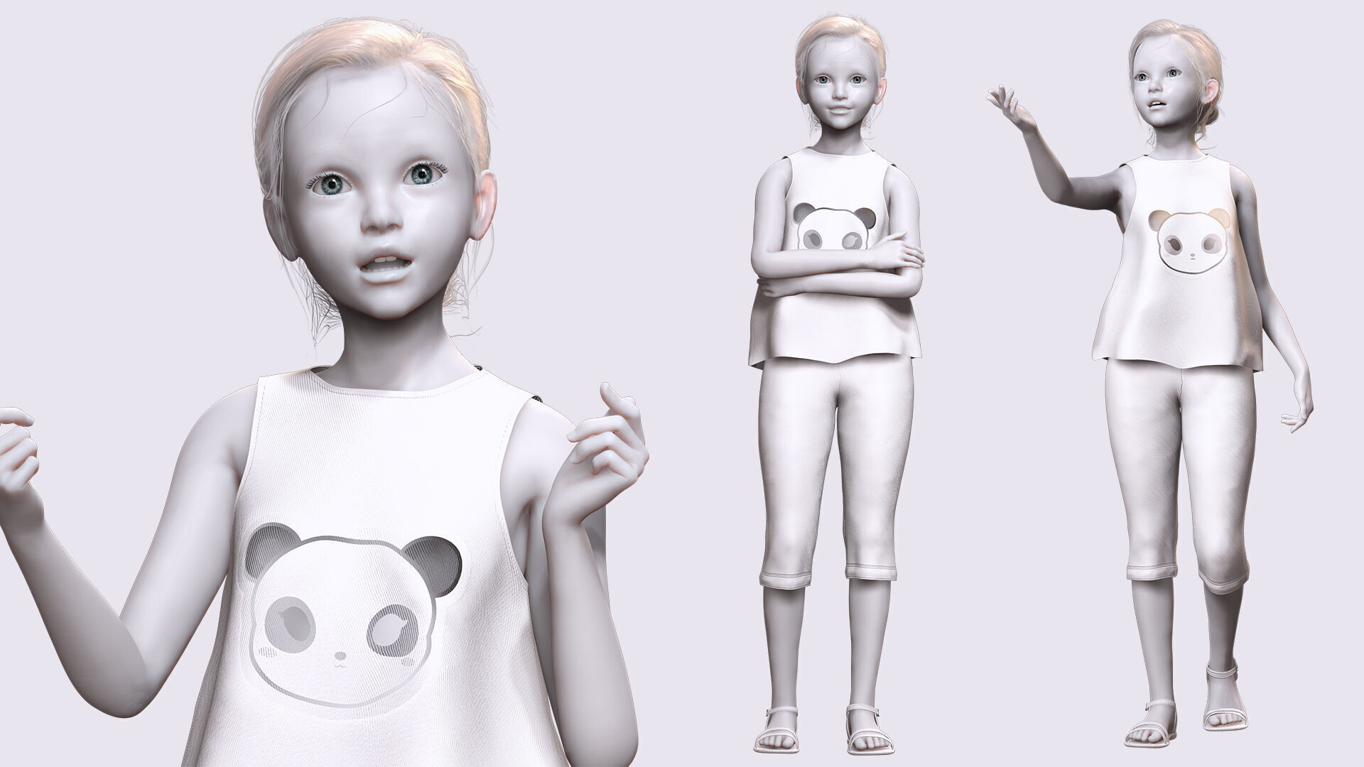 Free Rigged 3D Girl Character Game Animation Ready free VR / AR / low ...