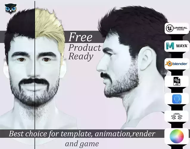 3D model Next-Gen 3D Male Hairstyle with Beard Mustache PBR Ready VR ...