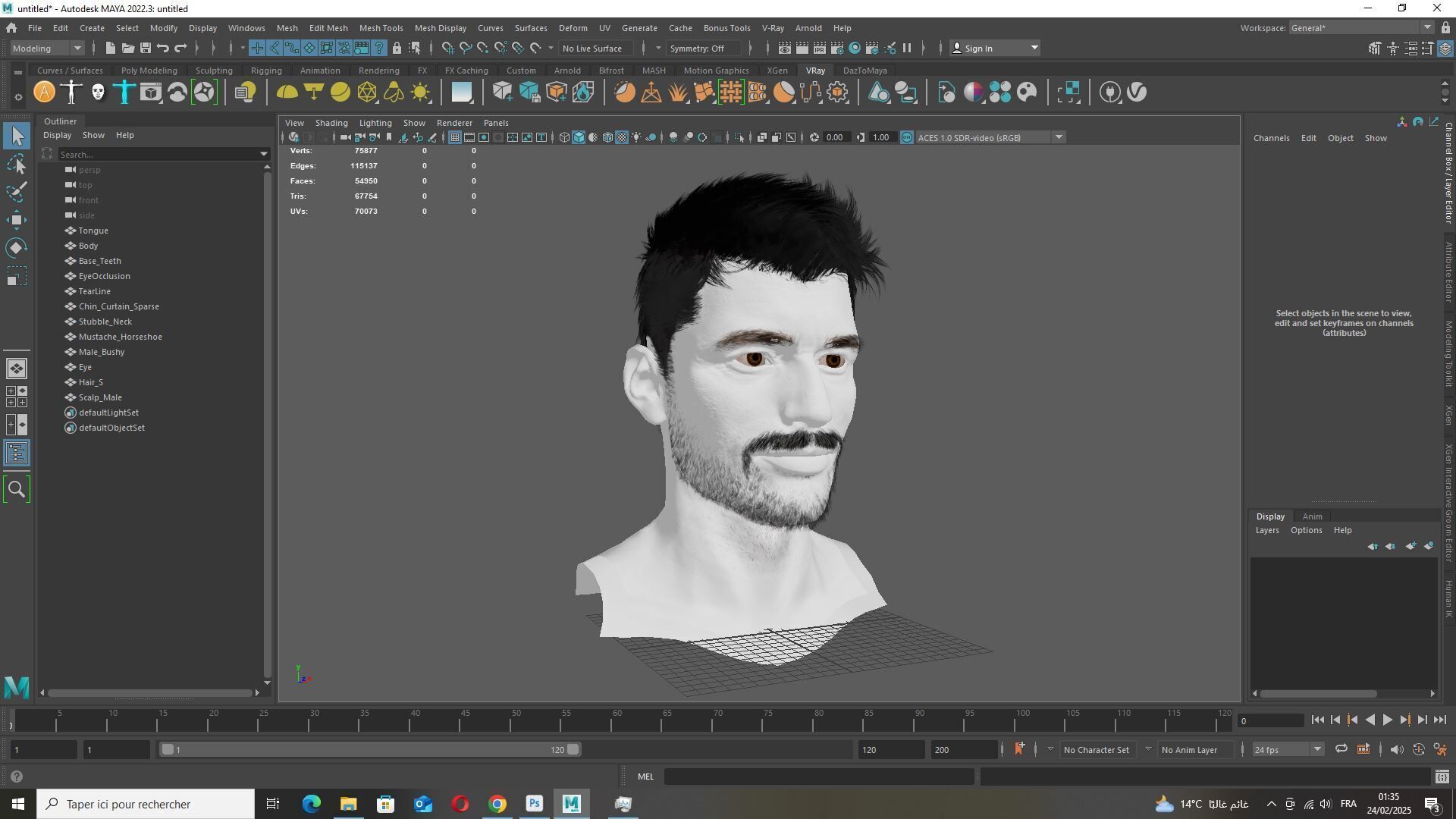 Next-Gen 3D Male Hairstyle with Beard Mustache PBR Ready free VR / AR ...
