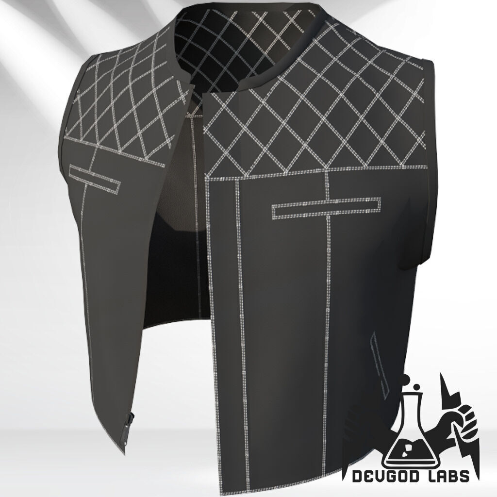 3D model Gang Outlaw Biker Vest Game Ready PBR Low Poly VR / AR / low ...