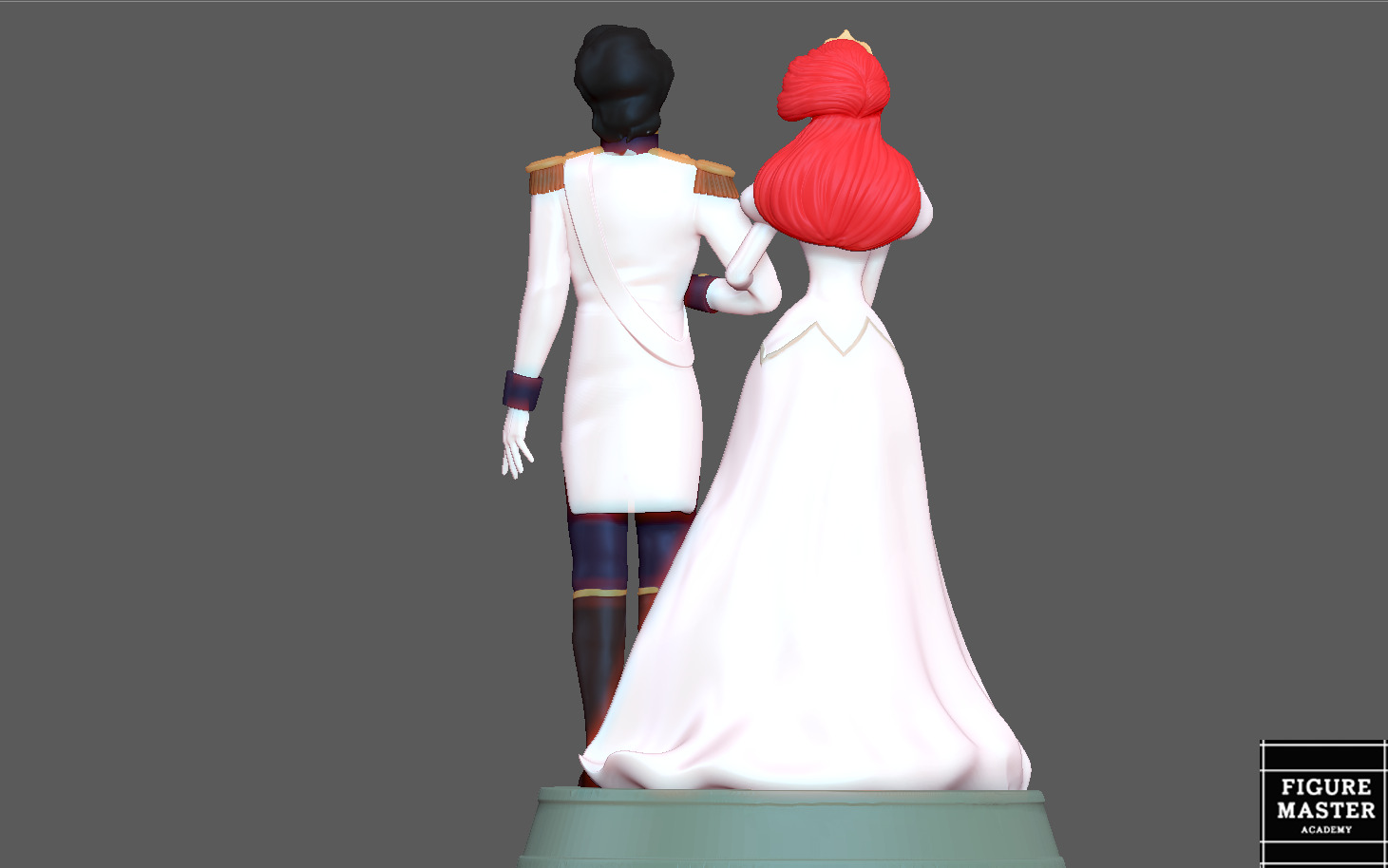ARIEL LITTLE MERMAID WITH PRINCE ERIC WEDDING DISNEY PRINCESS 3D model ...