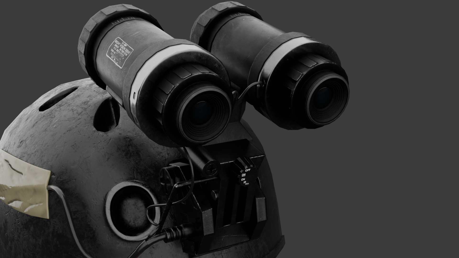 3D model Night vision and military helmet Delta force 80s 90s VR / AR ...