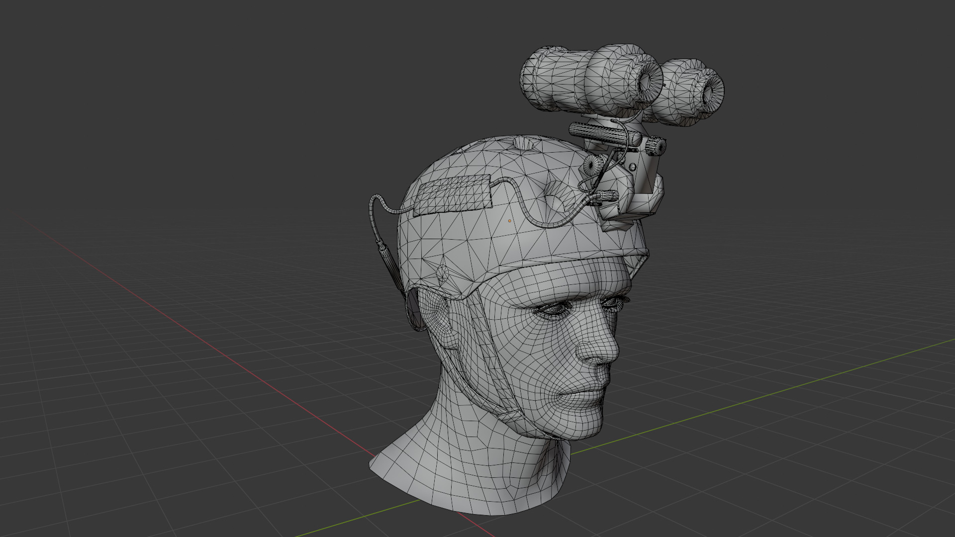 3D model Night vision and military helmet Delta force 80s 90s VR / AR ...