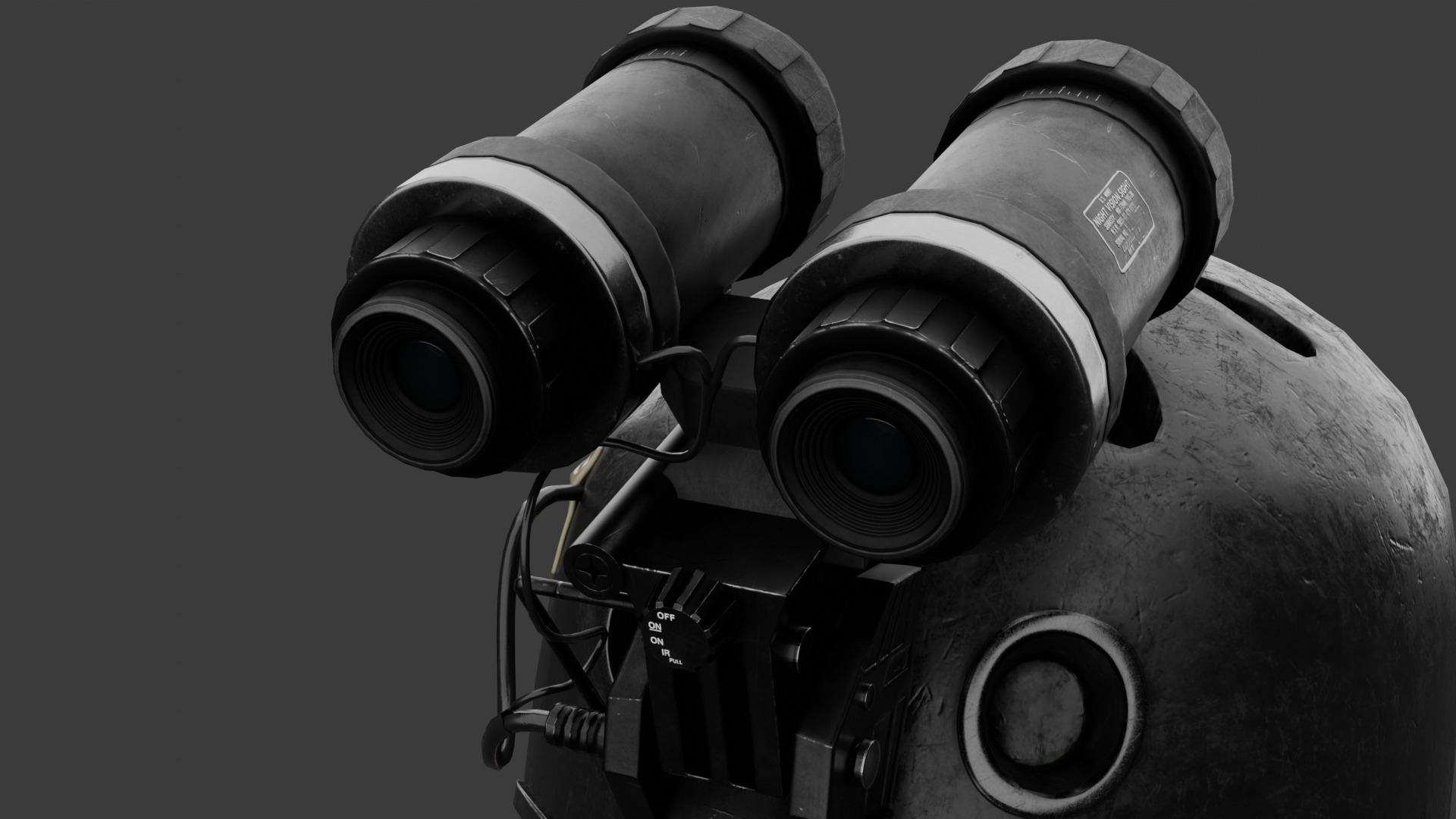 3D model Night vision and military helmet Delta force 80s 90s VR / AR ...